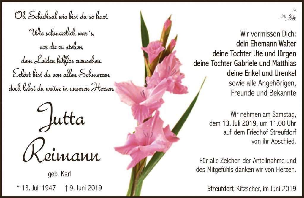 Jutta Reimann – Südthüringer Rundschau • Meinungsfreudig. Unabhängig ...