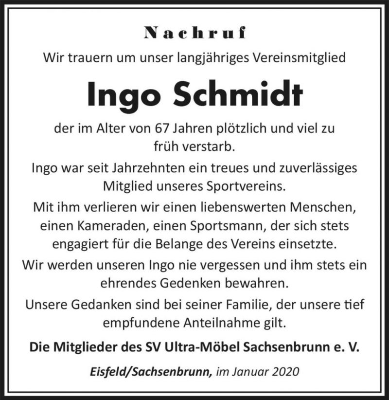 Ingo Schmidt – Südthüringer Rundschau • Meinungsfreudig. Unabhängig ...
