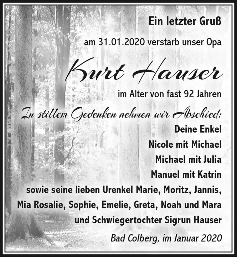 Kurt Hauser – Südthüringer Rundschau • Meinungsfreudig. Unabhängig ...