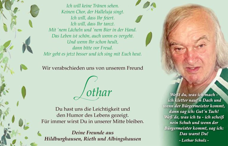 Lothar Schulz – Südthüringer Rundschau • Meinungsfreudig. Unabhängig ...